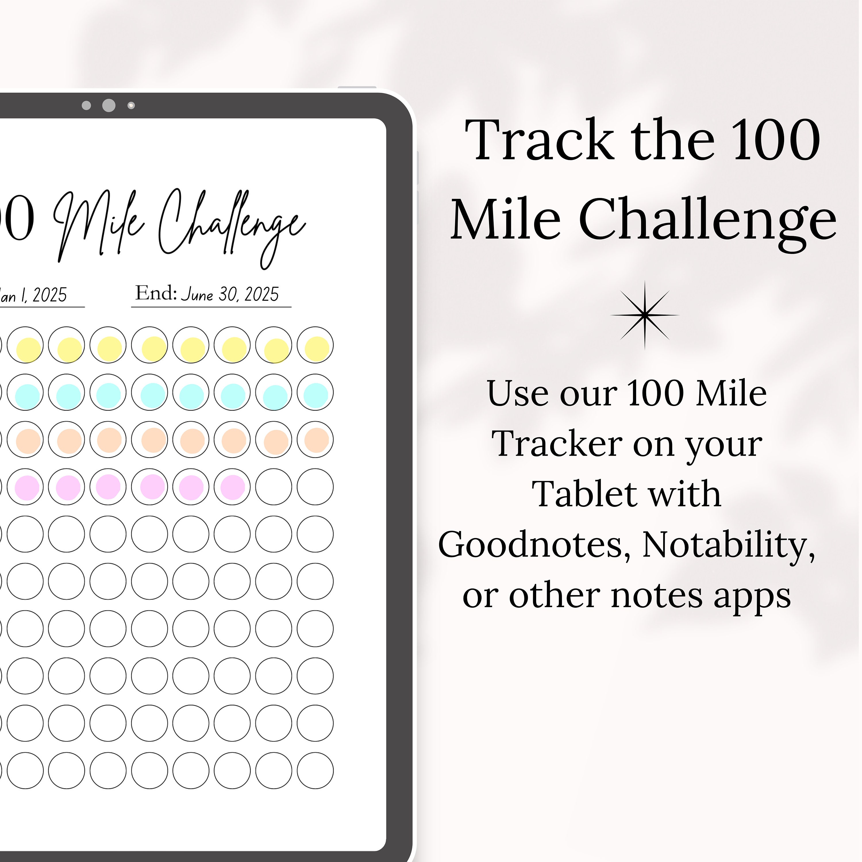 100 Mile Challenge Printable, Printable Steps Tracker, Running Log and ...