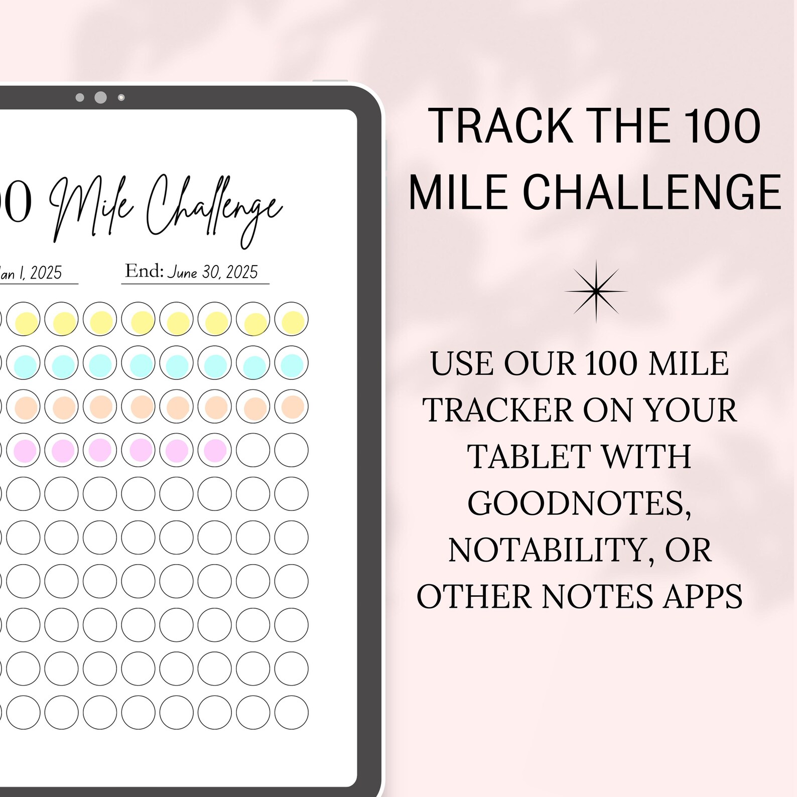 100 Mile Challenge Printable, Printable Steps Tracker, Running Log and ...