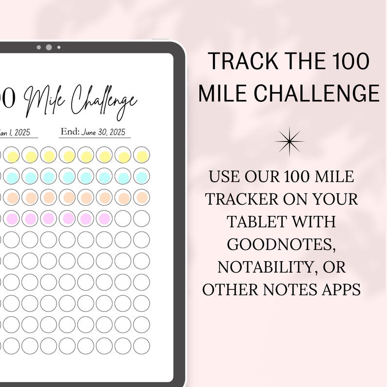 100 Mile Challenge Printable, Printable Steps Tracker, Running Log and ...