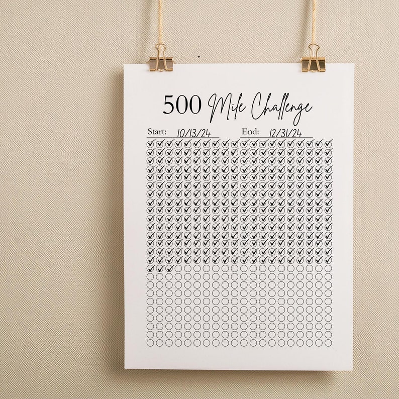 Buy 500 Mile Tracker Printable, Printable Running Log, Walking Tracker ...