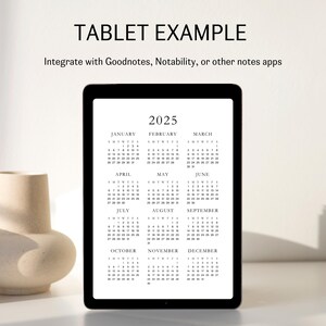 2025 Year at a Glance Calendar, Printable Calendar, Digital Yearly ...