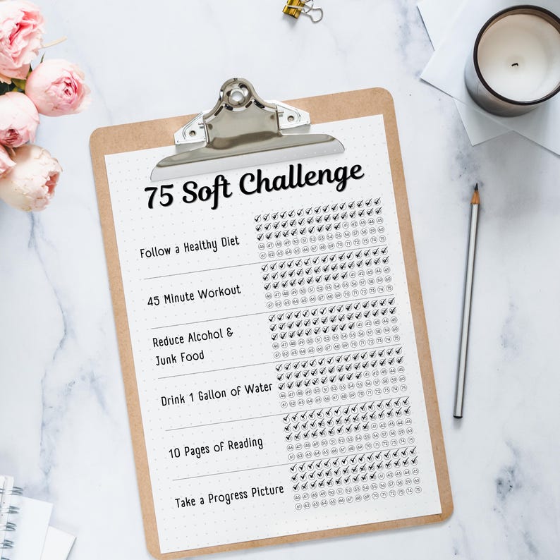 75 Soft Tracker Printable, 75 Soft Challenge, Editable 75 Soft ...