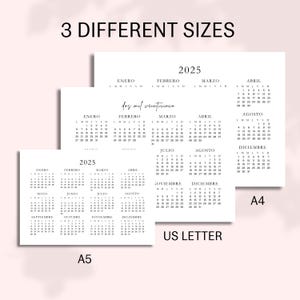 2025 Spanish Calendar Printable, Calendario Español 2025, Calendario ...