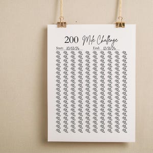 200 Mile Challenge Printable, Running Log and Tracker, Printable Steps ...