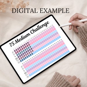 75 Medium Challenge Tracker Printable, 75 Medium Challenge EDITABLE, 75 ...