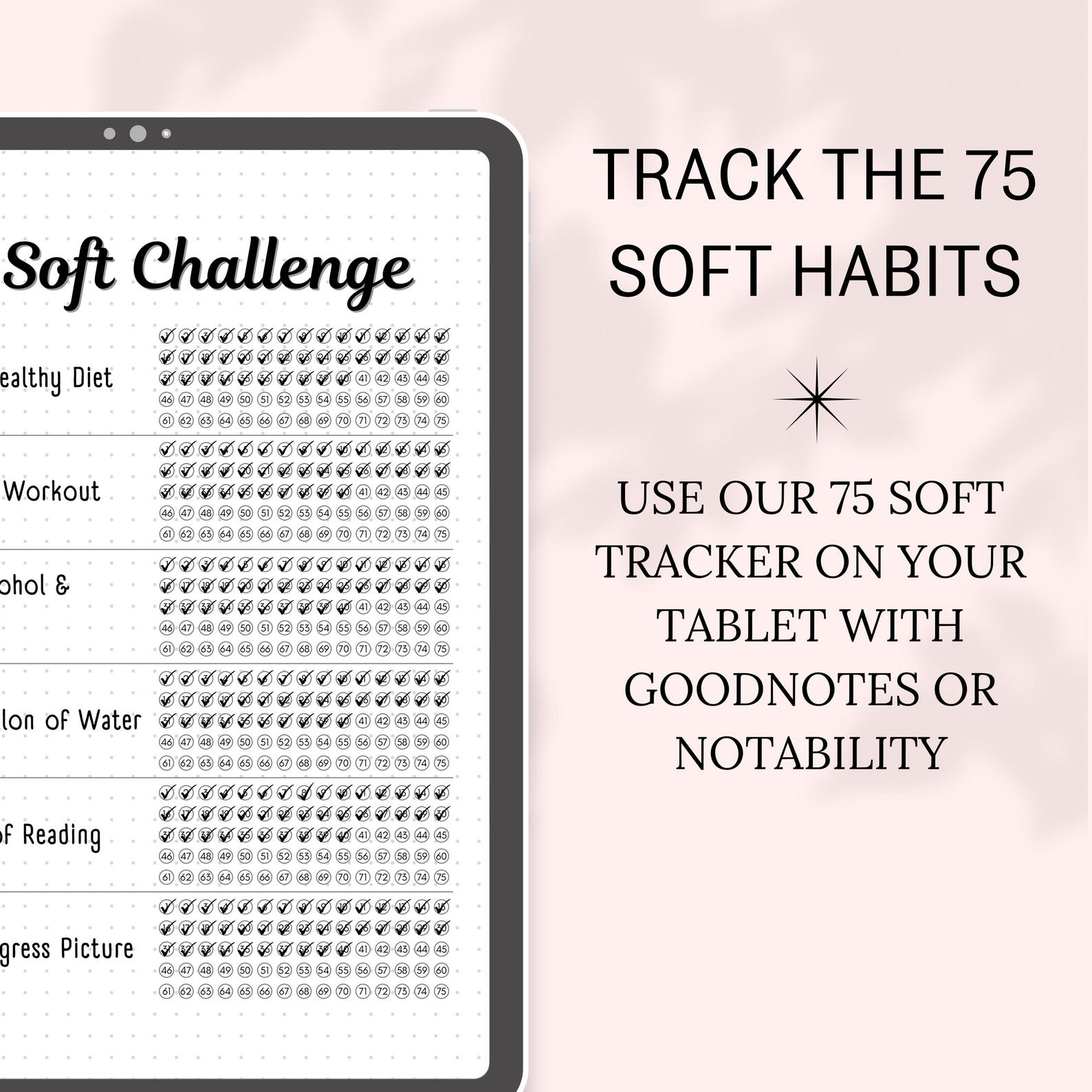 75 Soft Tracker Printable, 75 Soft Challenge, Editable 75 Soft ...
