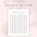 200 Mile Challenge Printable, Running Log and Tracker, Printable Steps ...