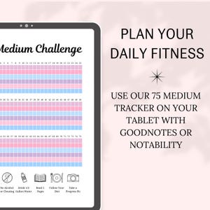 75 Medium Challenge Tracker Printable, 75 Medium Challenge EDITABLE, 75 ...