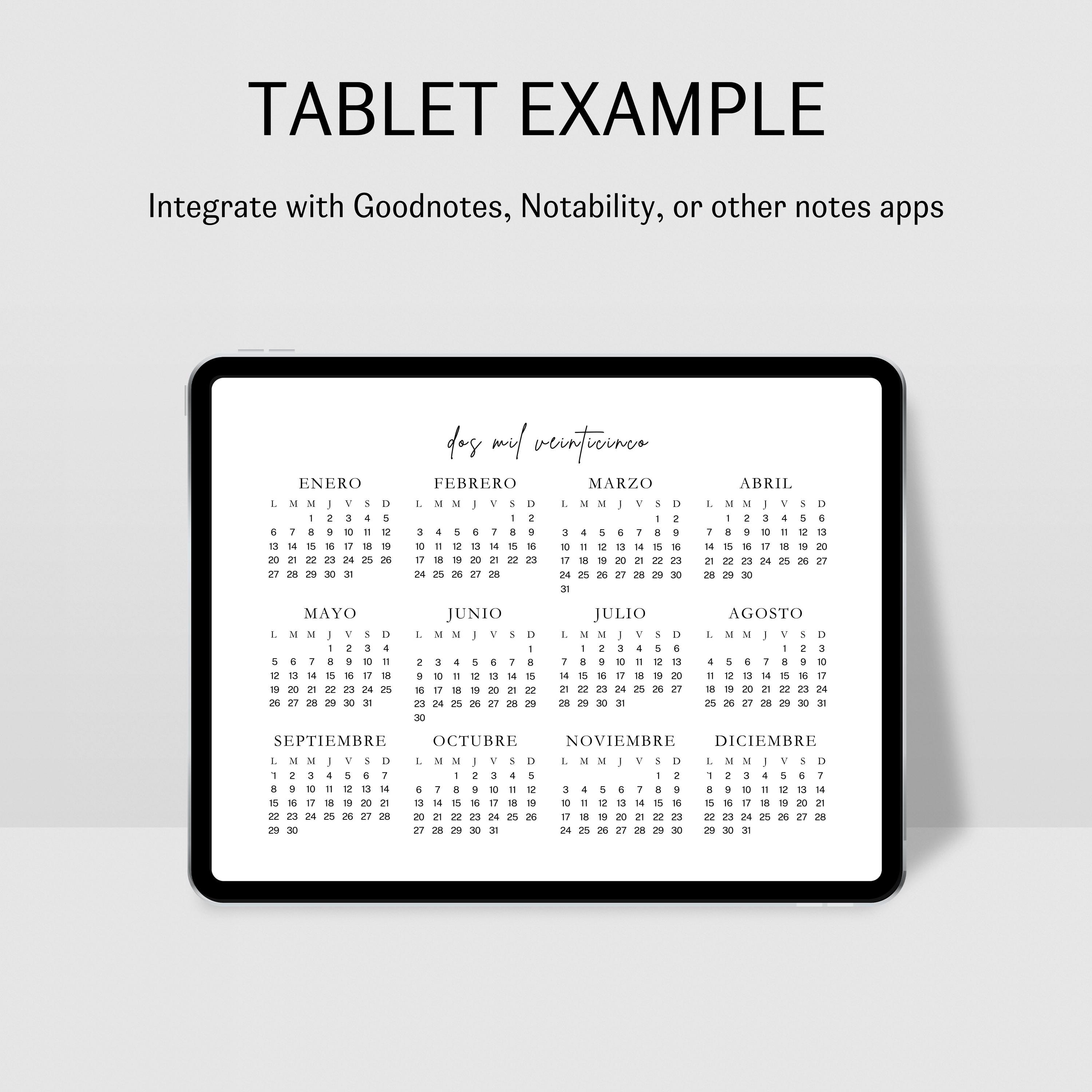 2025 Spanish Calendar Printable, Calendario Español 2025, Calendario ...