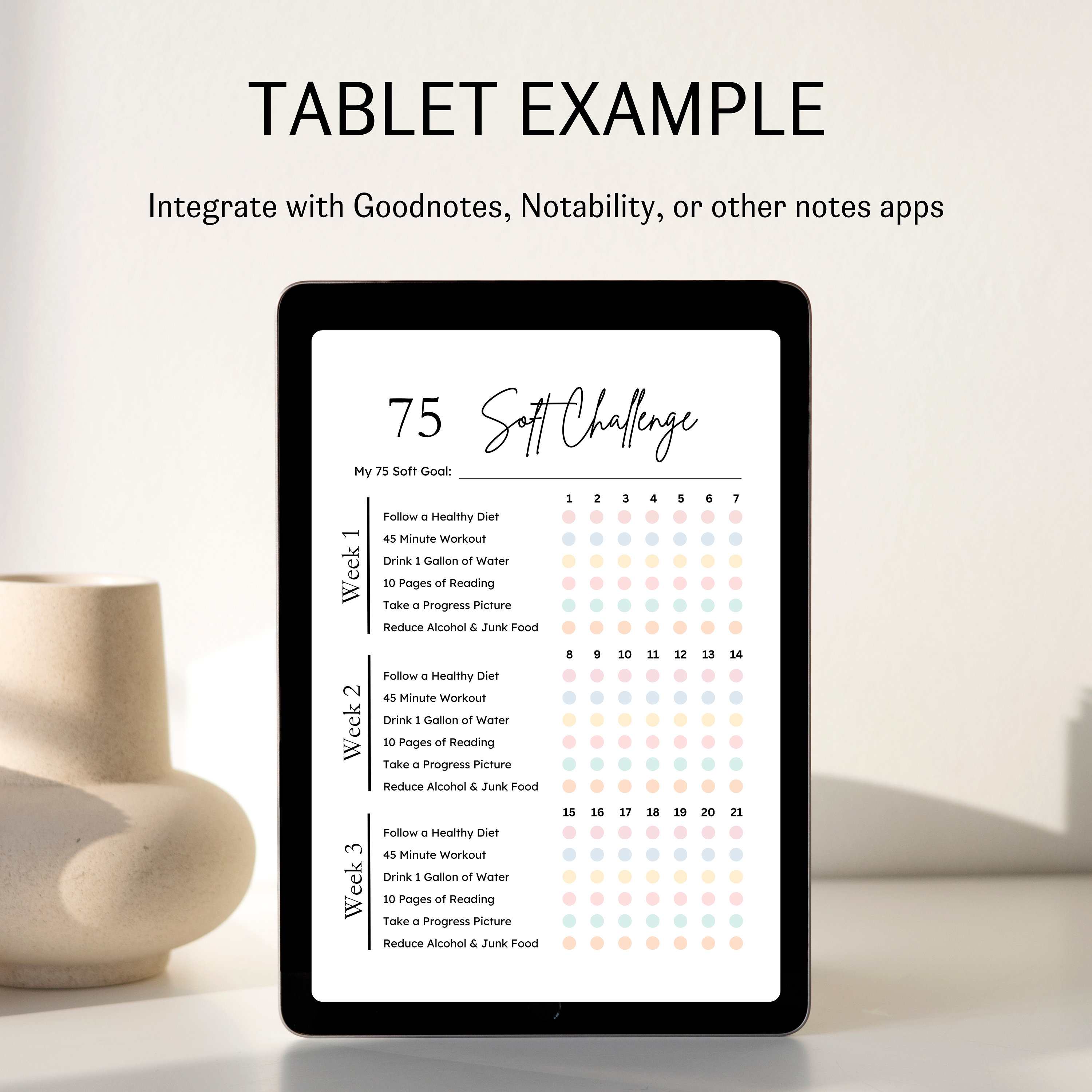 75 Soft Challenge EDITABLE Tracker, 75 Soft Challenge Printable, 75 ...