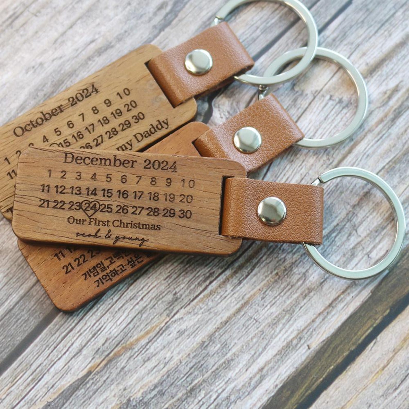 Personalized Wood Keychain, Custom Wood Keychain, Engraved Keychain ...