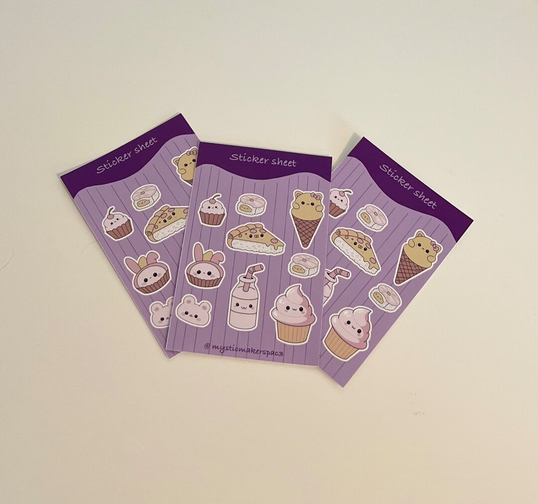 Dessert Sticker Sheets/ Bakery Sticker Sheets / Cute Stickers for ...