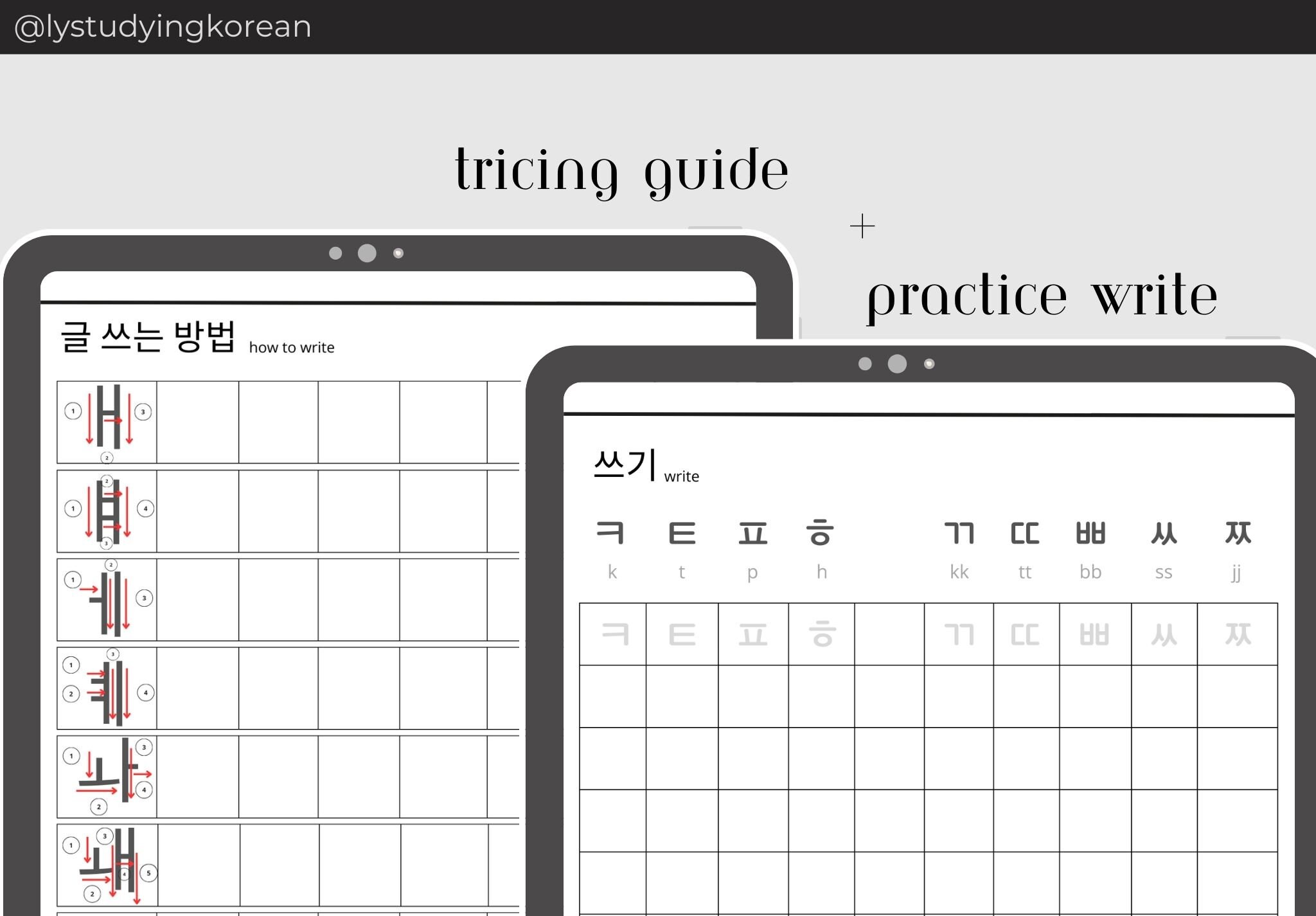 Korean Study Pack | Hangul Printable | Hangul Writing | Learn Korean ...