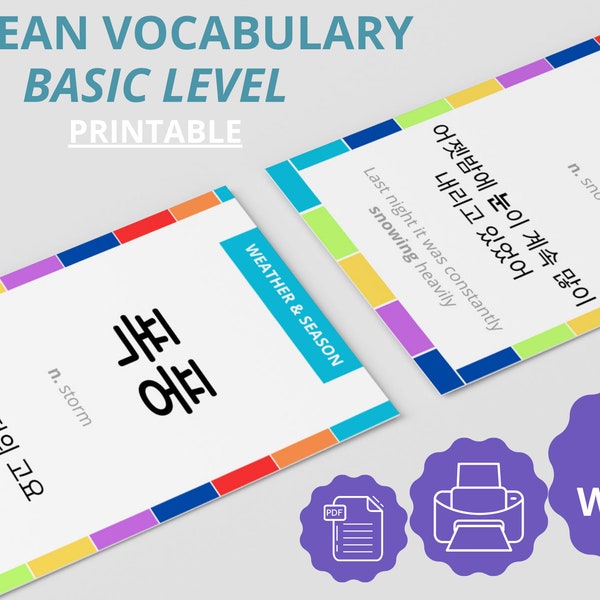 Korean Flashcards - Etsy