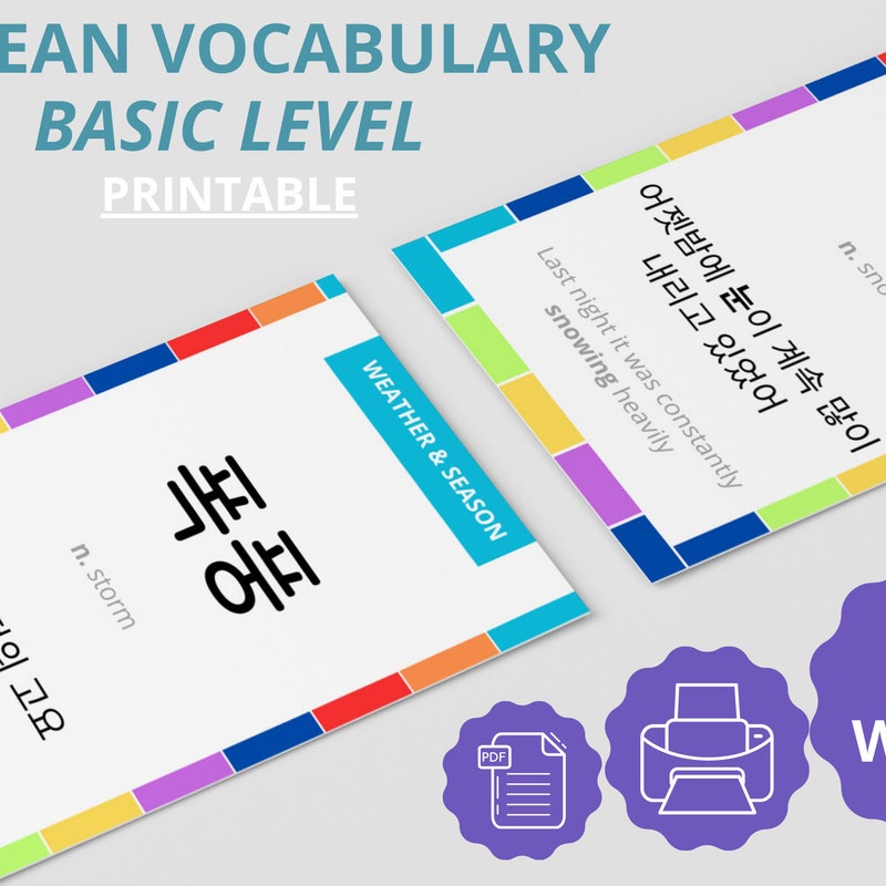 Korean Flashcards - Etsy