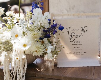 Bar Menu Linen Signage Size 28x60 Inch Without Holder Bar Sign, Wedding ...