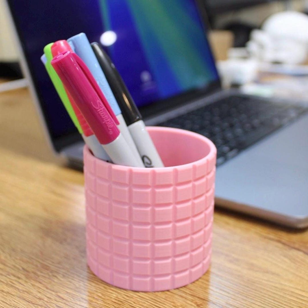 Pen Holder Grid Design - Desk Organizer Cute - Gift for Him or Her ...