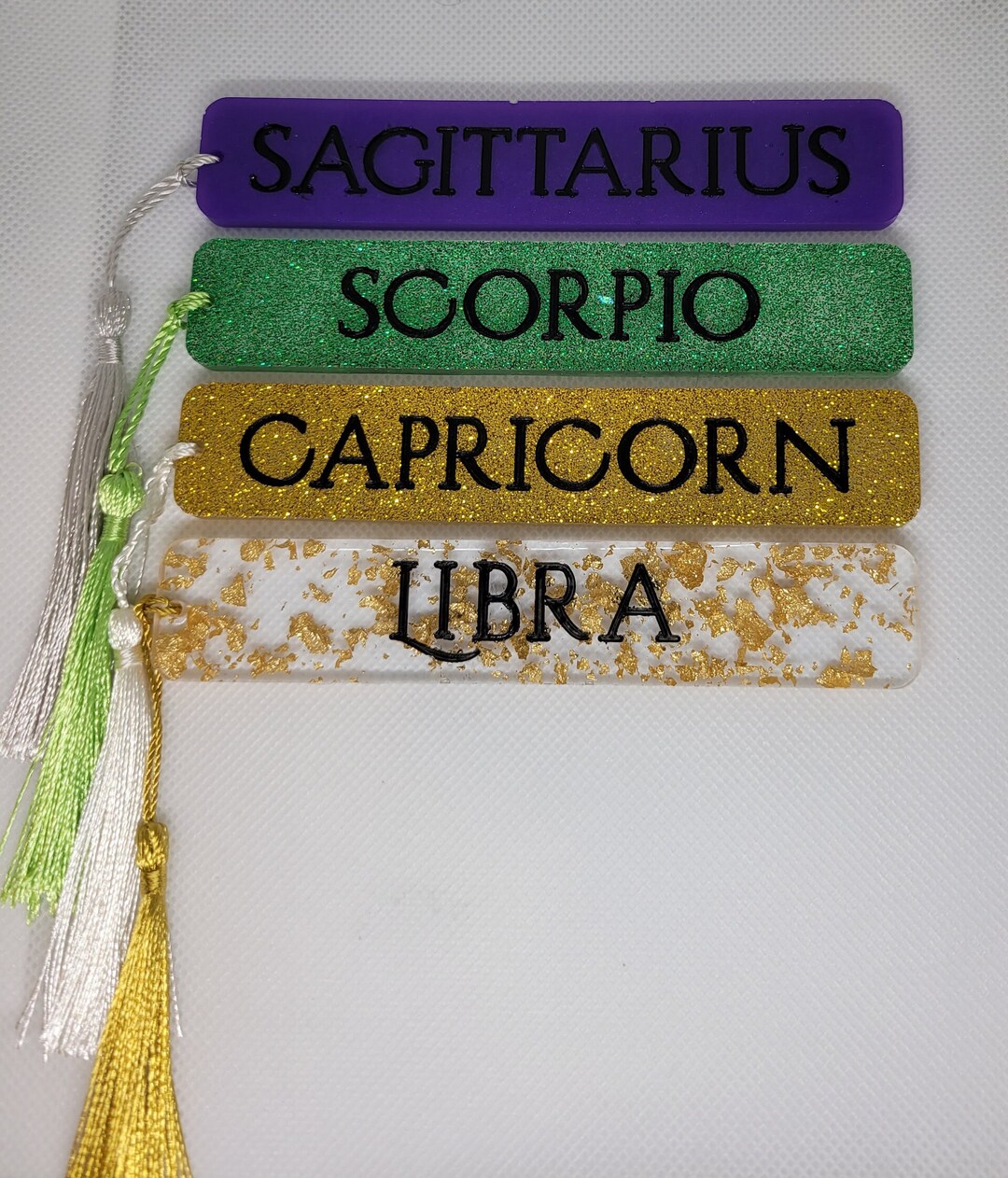 Zodiac Signs Bookmarks Embellished With Silver & Gold Flakes | Glitter ...