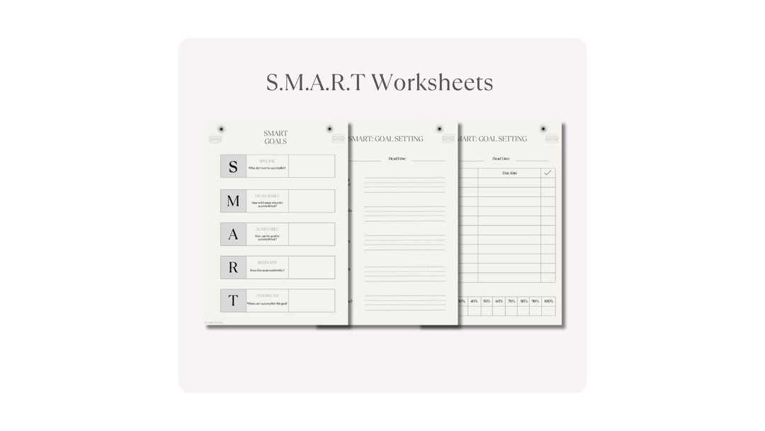 SMART Goals Template,mworksheet, Intelligent Goals Tracker, Printable ...