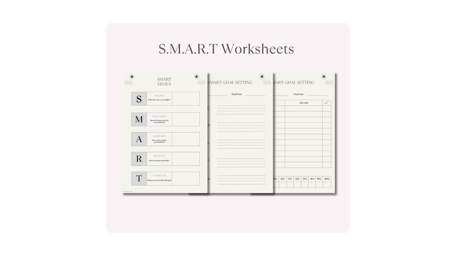 SMART Goals Template,mworksheet, Intelligent Goals Tracker, Printable ...