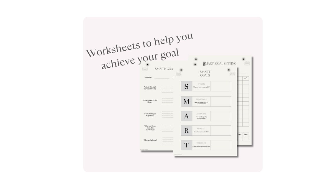 SMART Goals Template,mworksheet, Intelligent Goals Tracker, Printable ...
