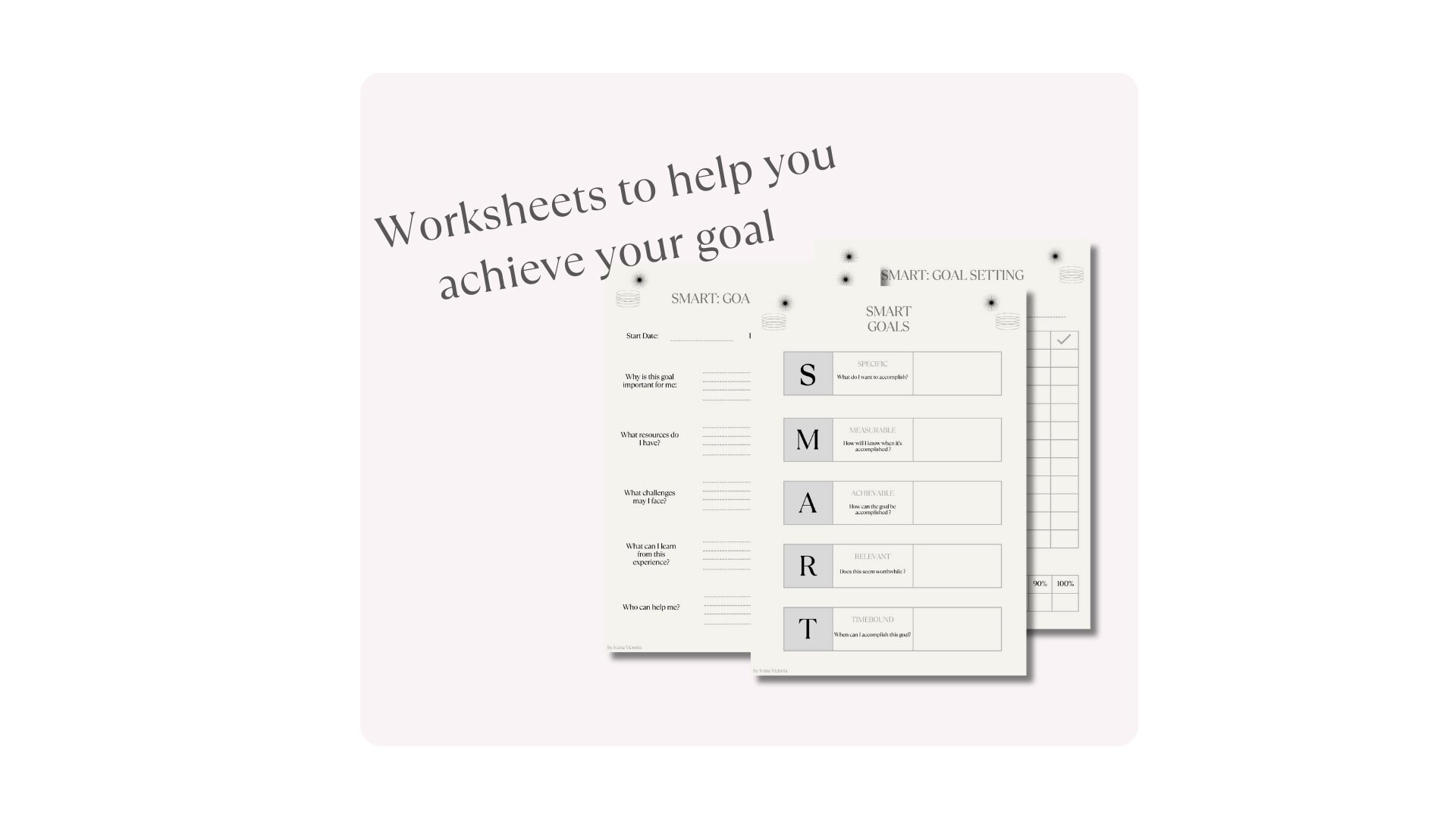 SMART Goals Template,mworksheet, Intelligent Goals Tracker, Printable ...
