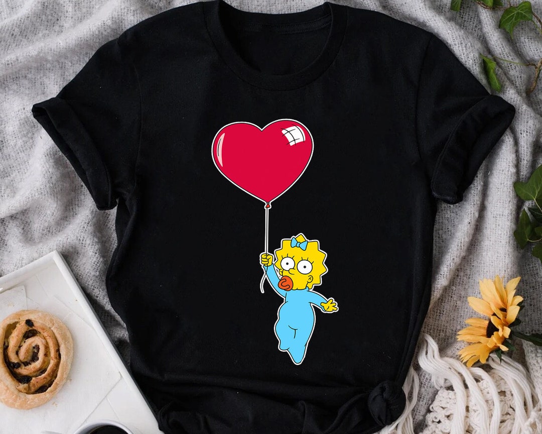 The Simpsons Maggie Heart Balloon Comfort Colors Shirt, Maggie Simpson ...