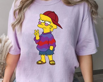 The Simpsons Lisa Simpson Comfort Colors T-shirt, Cool Lisa Simpson ...