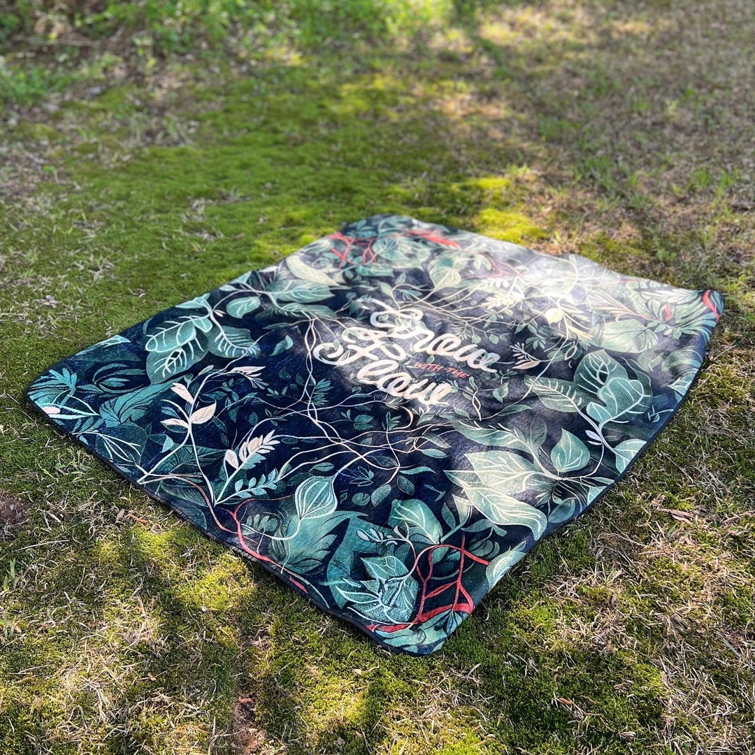 Grow With the Flow Picnic Blanket Waterproof Park Grass Water Resistant ...