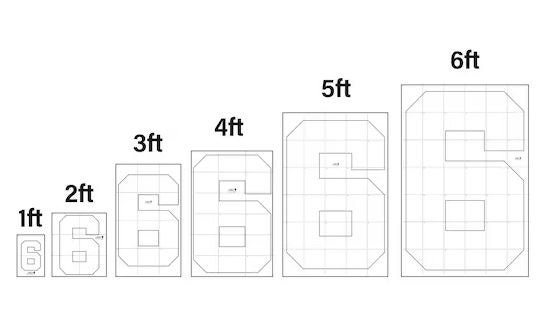SQUARE Number Templates - 1ft, 2ft, 3ft, 4ft, 5ft, 6ft - Etsy