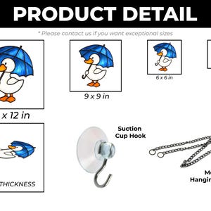 Funny Goose Umbrella ACRYLIC Window Hanging, Goose Window Hanging ...