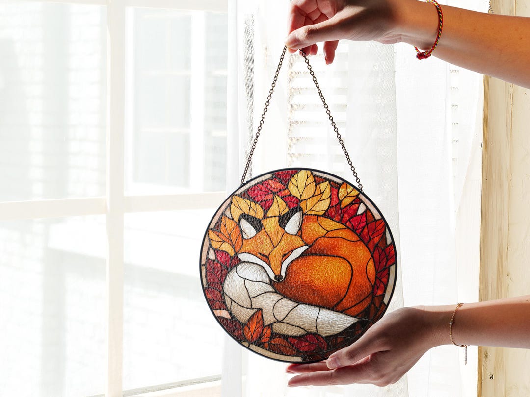 Red Fox GLASS Suncatcher, Fauna Home Decor, Fox Mom Gift, Gift for Fox ...