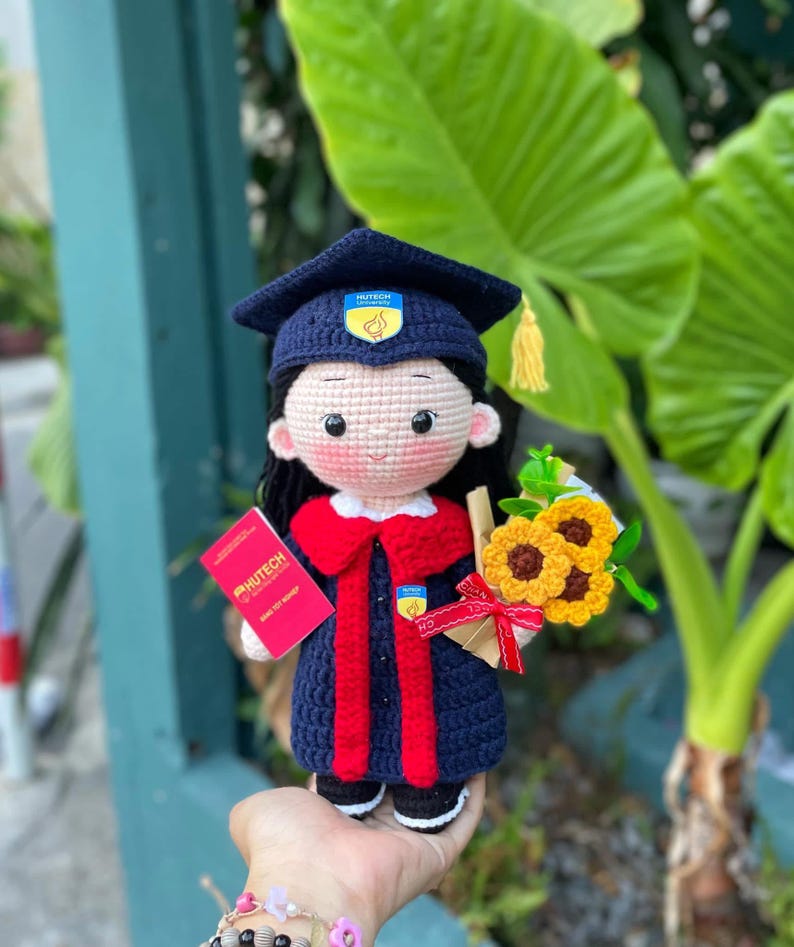 Handmade Crochet Graduation Doll With Knitted Graduate Plush ...