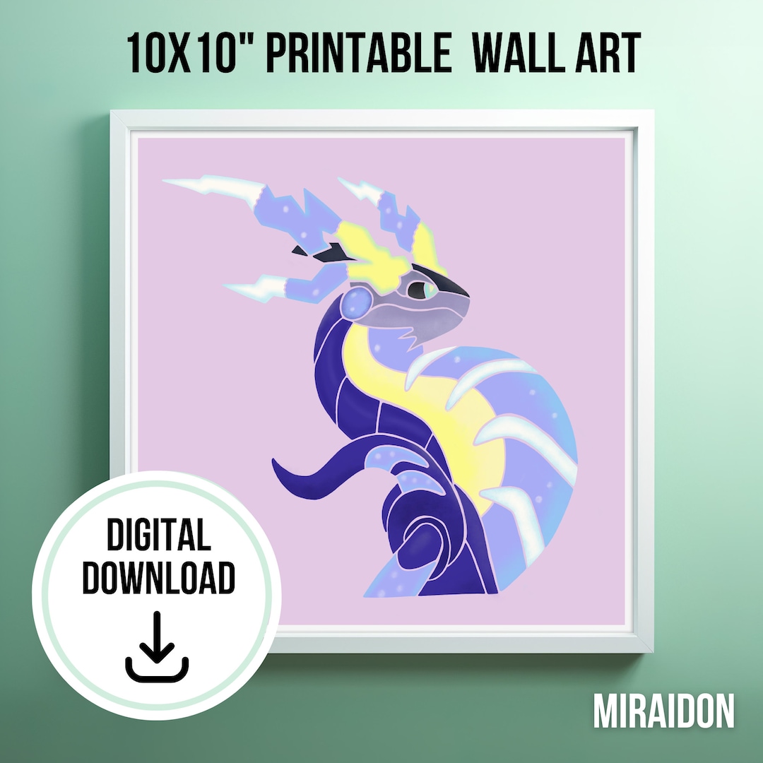 Miraidon pokemon Violet Digital Poster 10x10 4 Colors - Etsy