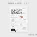 Sunday Brunch Menu Template | 5x7” Menu Design | Two Editable Templates ...