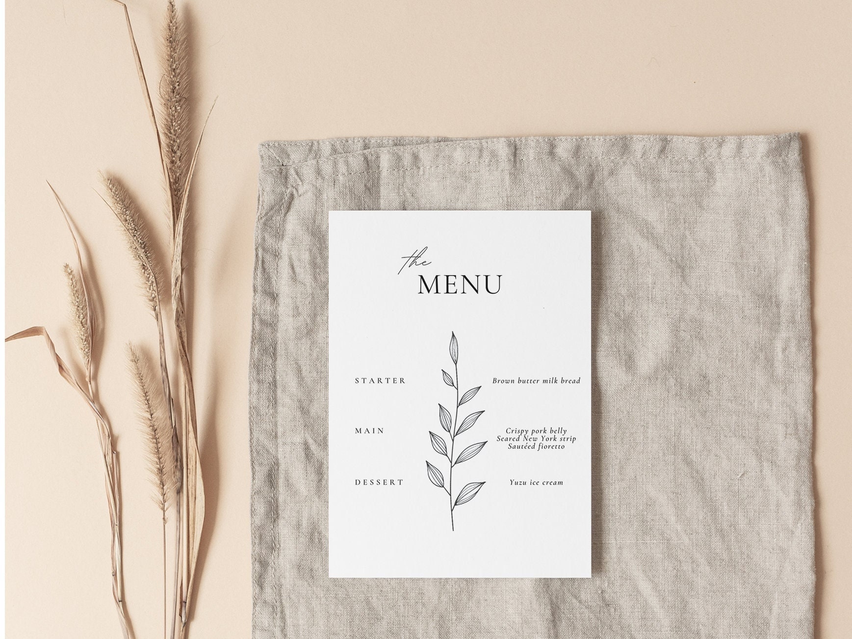 Modern Menu Template 5x7 Menu Design Editable Dinner Template Digital ...