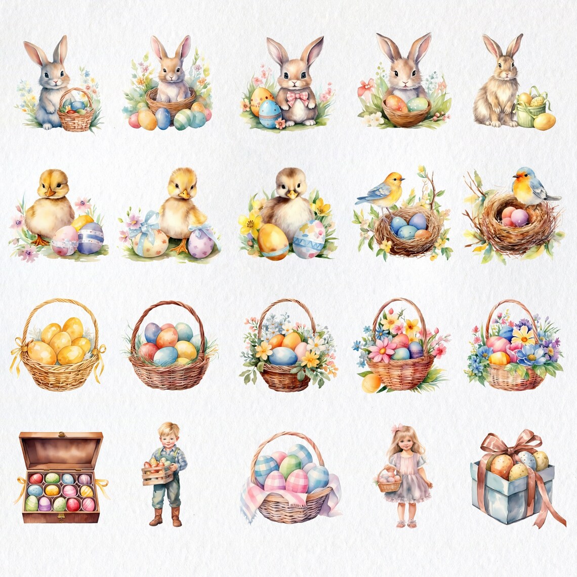 Watercolor Easter Clipart , Easter PNG Bundle , Happy Easter , Easter ...