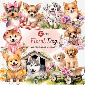 Watercolor Dog Clipart Bundle, Cute Puppies Clipart, Animal Art, Dog ...