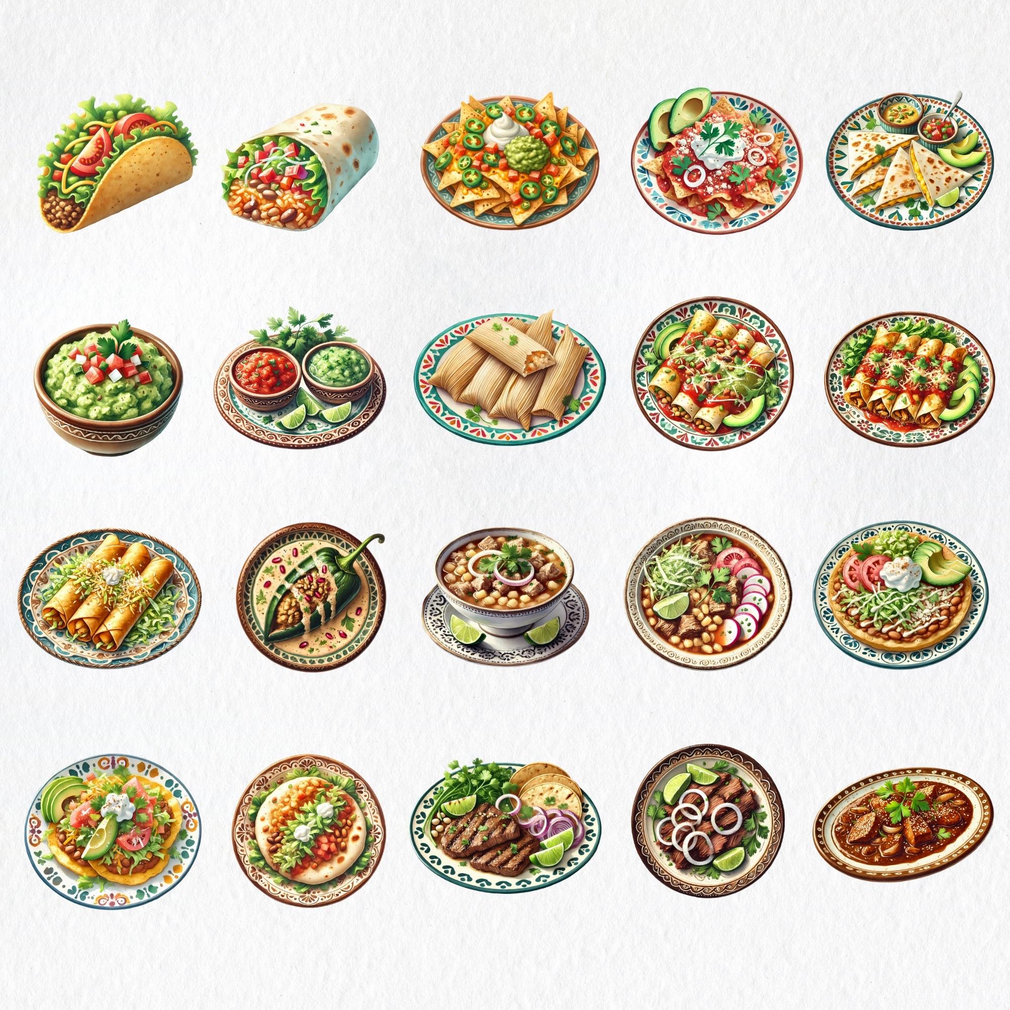 Mexican Food PNG, Mexican Food Watercolor Clipart, Tacos, Burritos ...