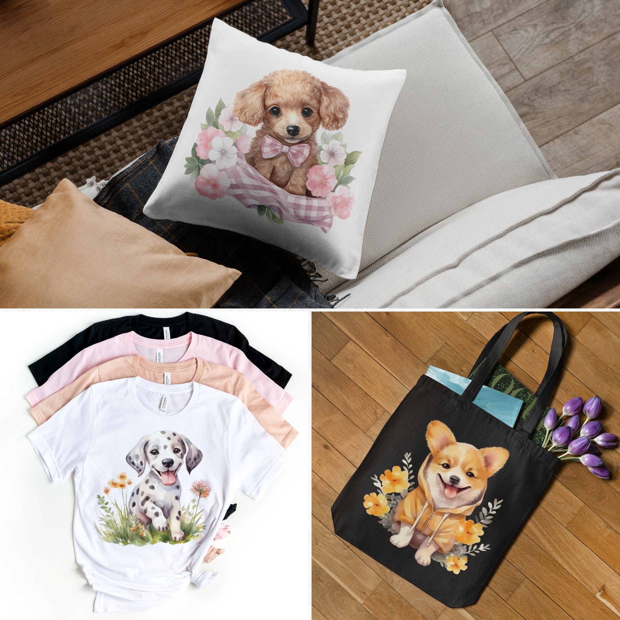 Watercolor Dog Clipart Bundle, Cute Puppies Clipart, Animal Art, Dog ...