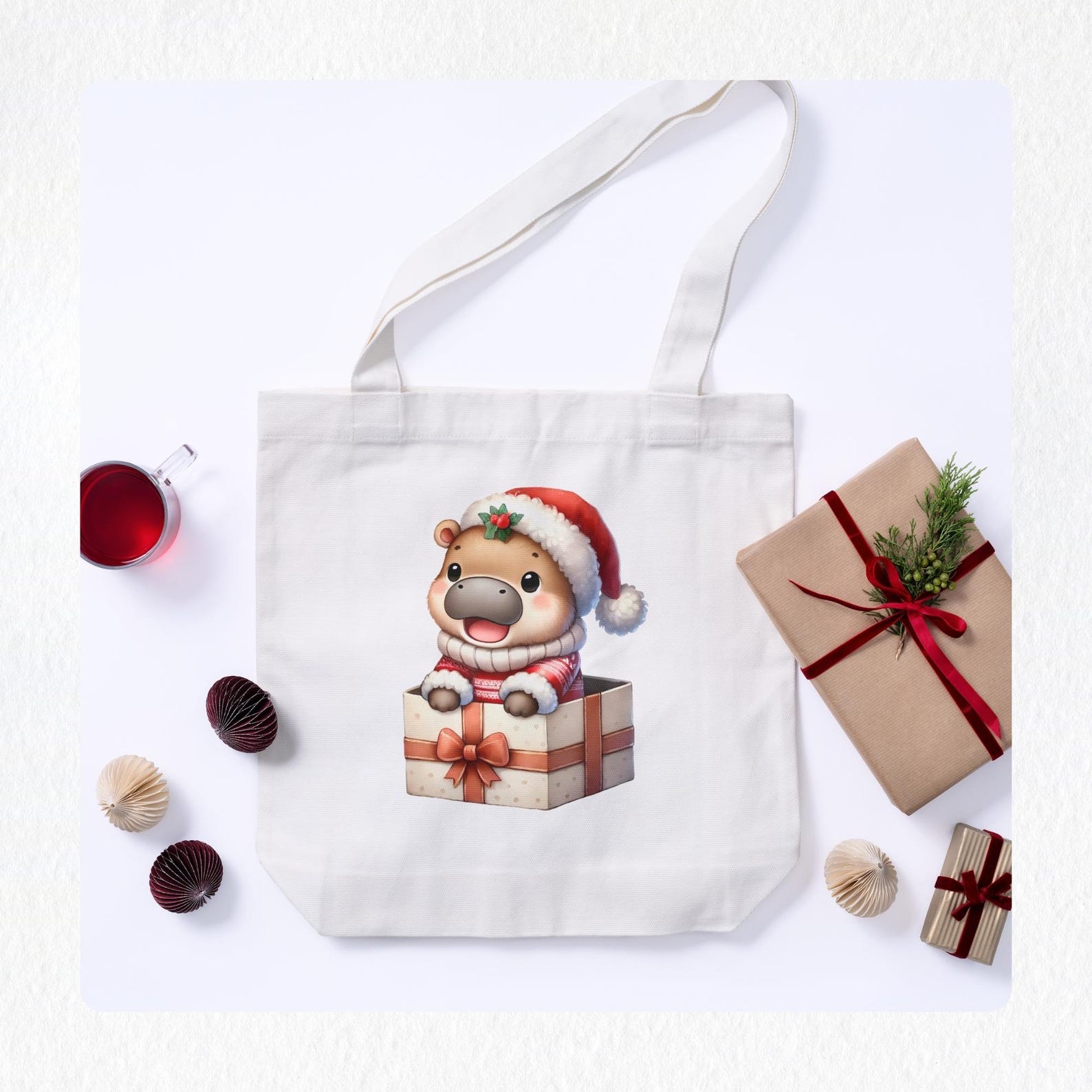 Christmas Animal Clipart, Watercolor Christmas PNG, Cute Woodland ...