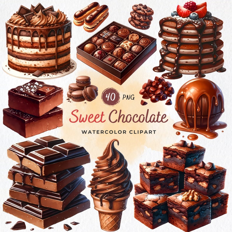 Chocolate Clipart, World Chocolate Day, Sweets Png, Dessert Prints ...