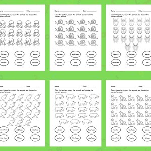 Mathematics Worksheets Numbers 1 20 for Preschool and Kindergarten Math ...
