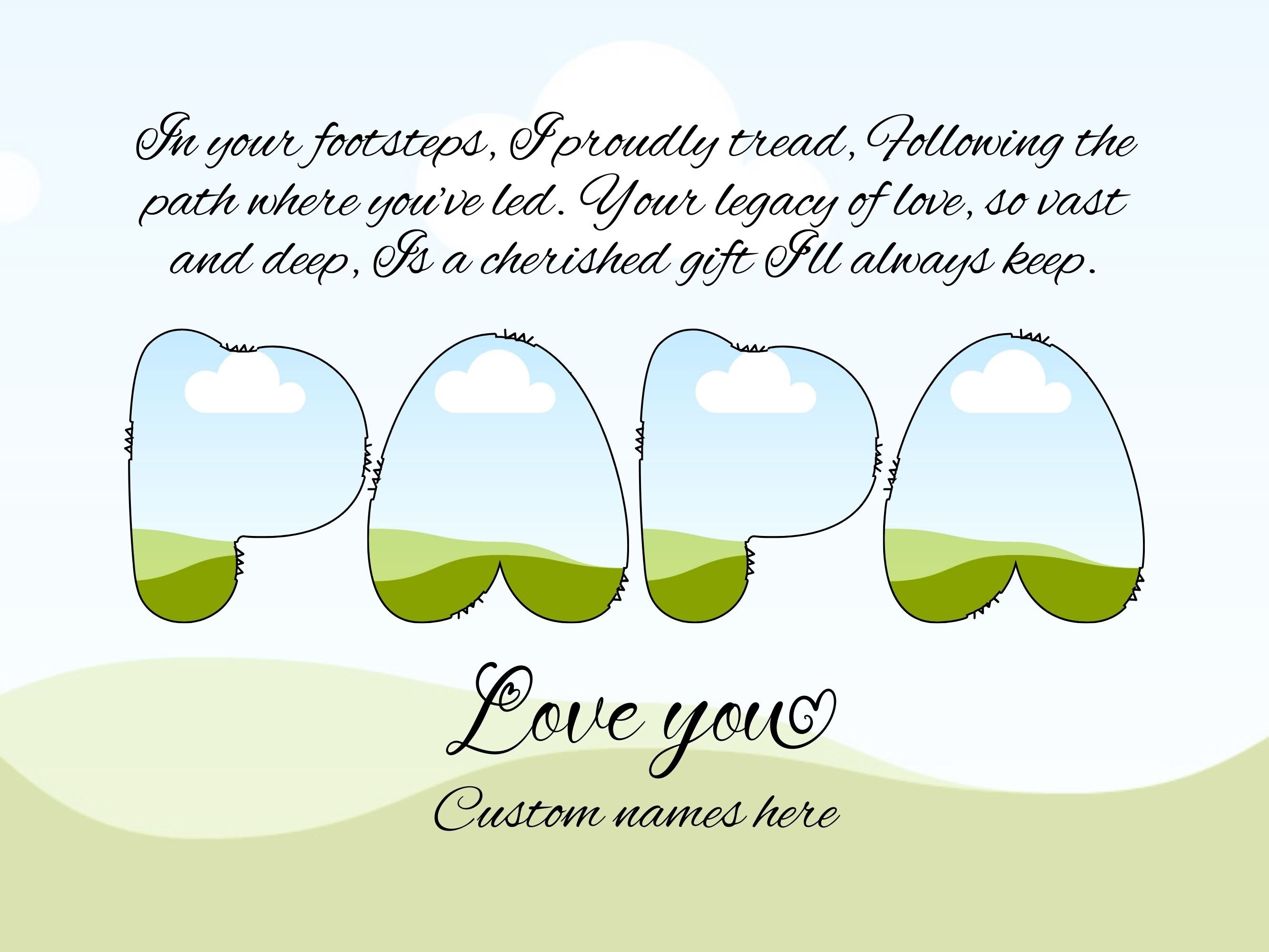 Fathers Day Canva Frame Template, Papa Photo Frame, Dad Photo Print ...