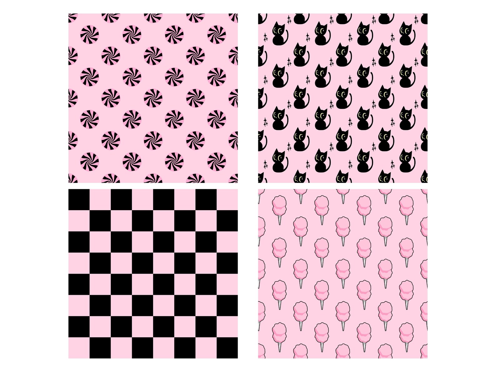 Pink and Black Halloween Digital Paper Seamless Patterns Digital ...