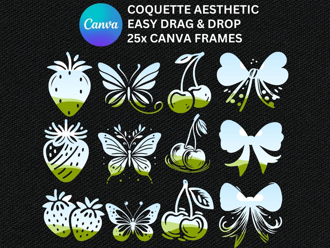 Coquette Editable Canva Frames | Digital Download | Drag and Drop ...