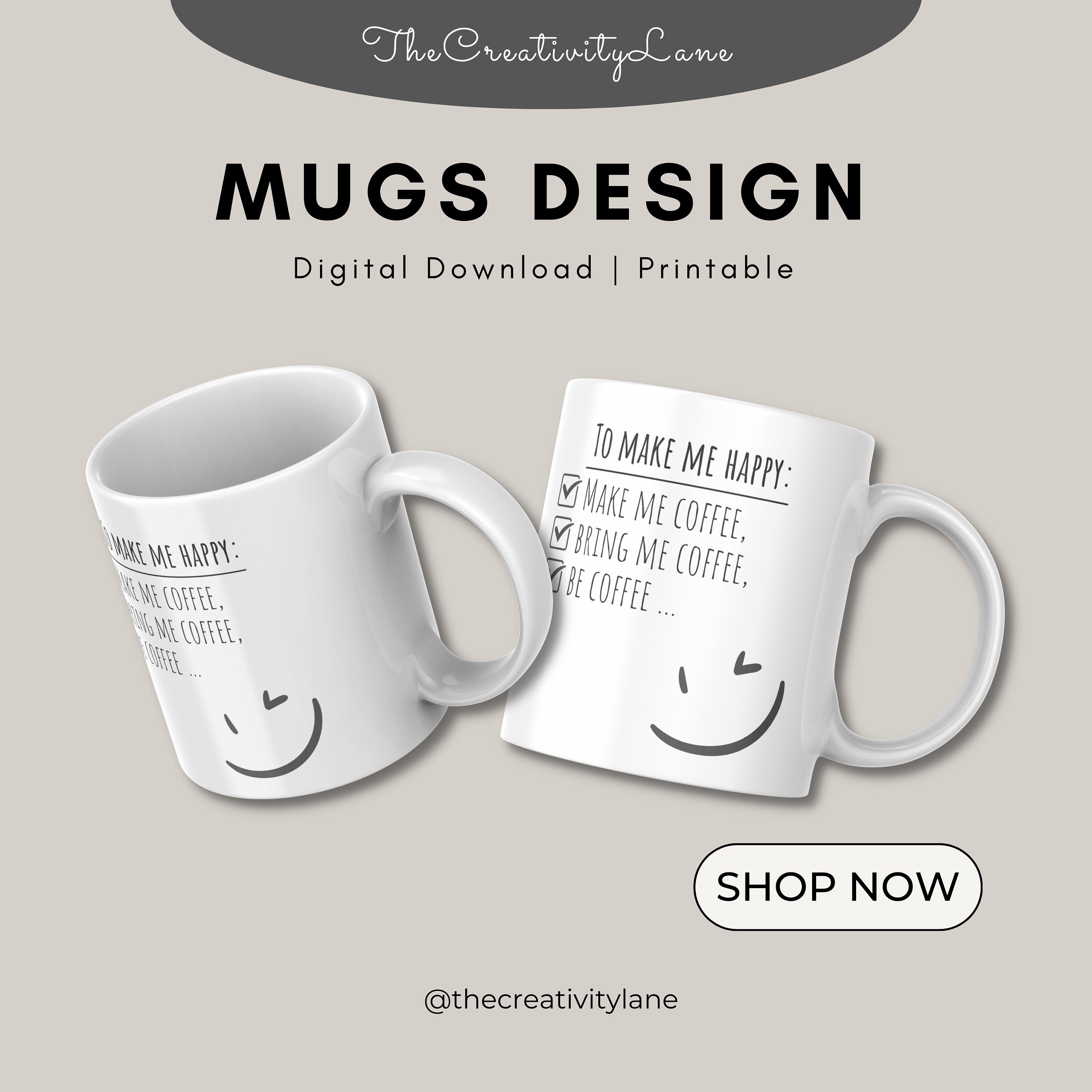 Coffee Mug Design Ideas Layout Minimalist for Men and Women Digital ...