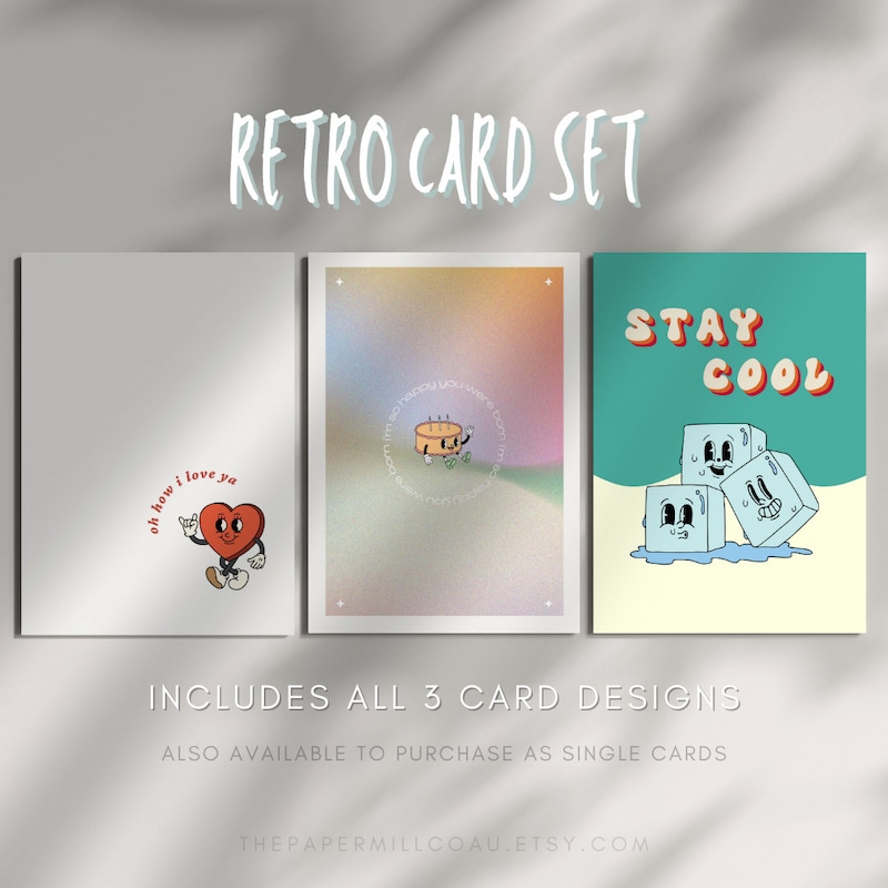 Retro Cards - Etsy