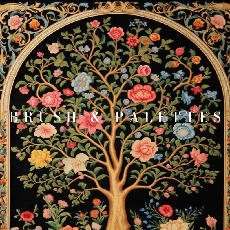 Tree of Life Print: Vintage Mughal Floral Tapestry (digital Download ...