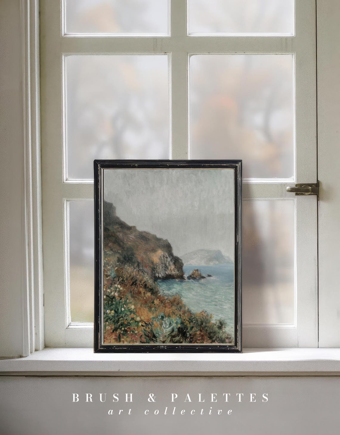 Misty Coastal Cliffside Print | PRINTABLE Seaside Landscape Wall Decor ...